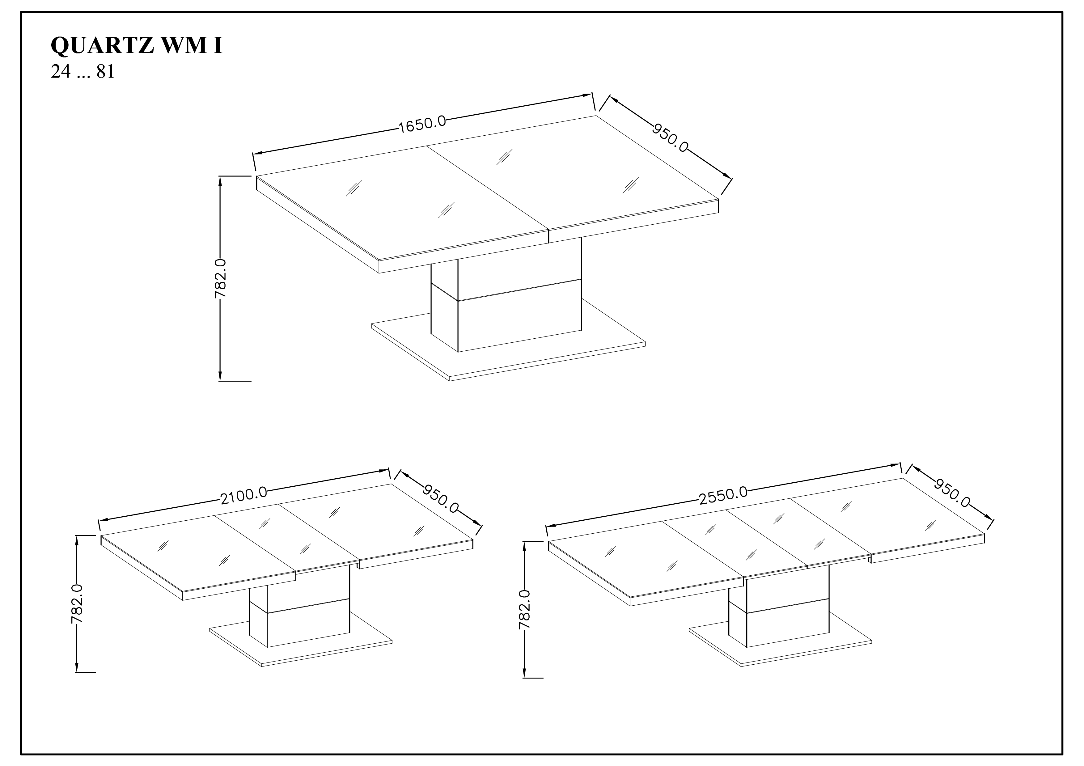 Nowoczesny stół rozkładany QUARTZ biało-czarny Sklep MWM Meble